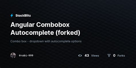 Angular Combobox Autocomplete Forked Stackblitz