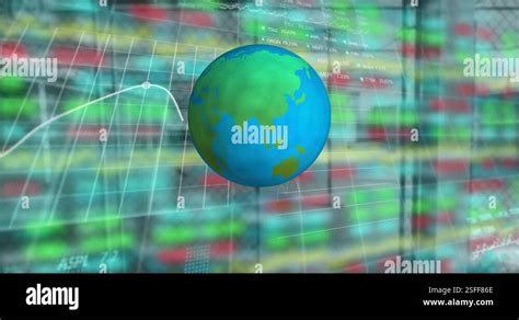 Animation Globe Graphs Data Processing Stock Videos And Footage Hd And