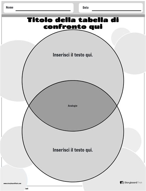 Nuovo Crea Modello Di Grafico Di Confronto Delle Pagine 4 Bianco E Nero
