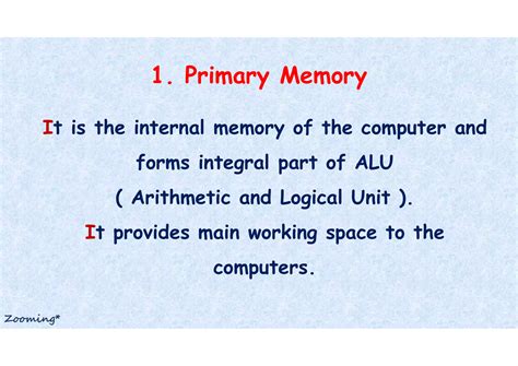 computer memory types primary memory secondary memory pdf