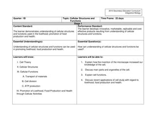 Sci Q B Cellular Structures Functions PPT