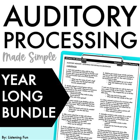 Simple Auditory Processing Activities — Listening Fun