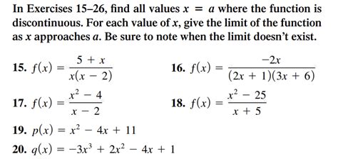 Solved In Exercises 15 26 find All Values Xa Where The Solved In Exercises 15 26 find All Values Xa Where The