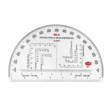 Semicircle Military Coordinate Scale And Protractor Map Coordinate