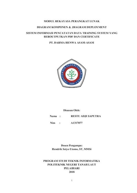 Pdf Modul Rekayasa Perangkat Lunak Diagram Komponen And …€¦ · Diagram