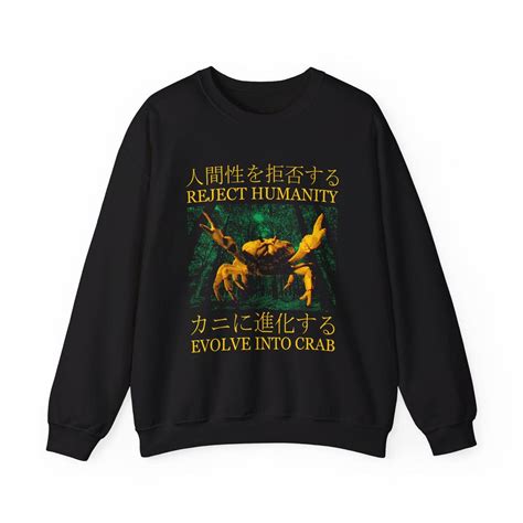 Evolve Into Crab Japanese Vintage Sweatshirt Etsy