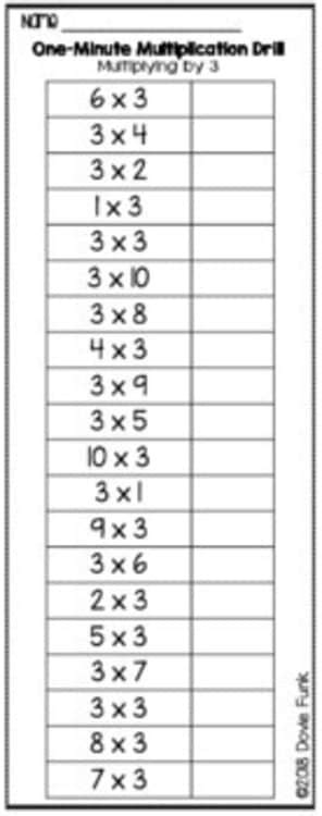Multiplication Timed Tests Fact Fluency Math Drills By Dovie Funk