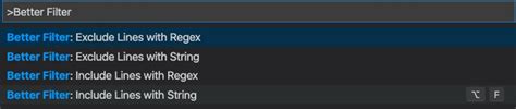 GitHub Smbera Vscode Better Filter Filter Line