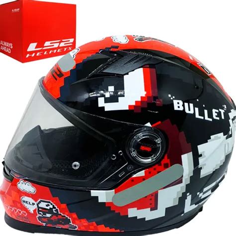 Capacete Ls2 Ff358 Classic Bullet Preto Vermelho Frete Grátis