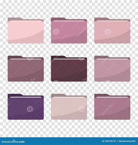 Folder Icons Set All Type Of Document File Formats Vector