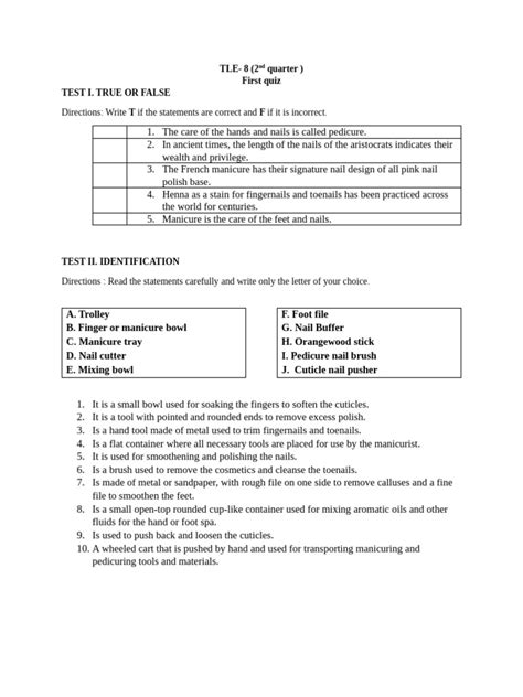 Test I Tle 8 Q2 Quiz Pdf