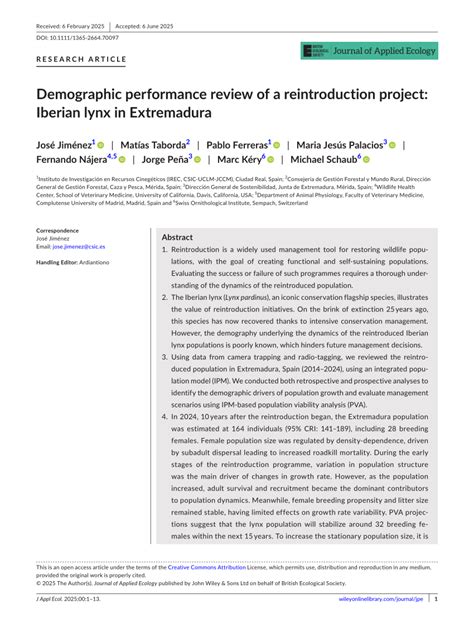 Pdf Demographic Performance Review Of A Reintroduction Project
