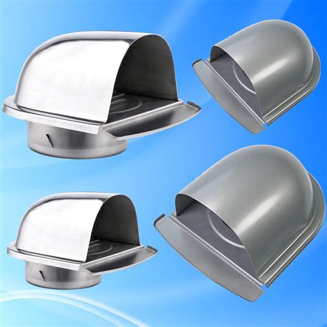 Vuybvy 4in Exhaust Air Vent Cover Louvered Vent Cover Stainless Steel
