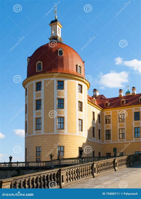 Vista Detalhada Da Torre Do Castelo De Moritzburg Imagem De Stock