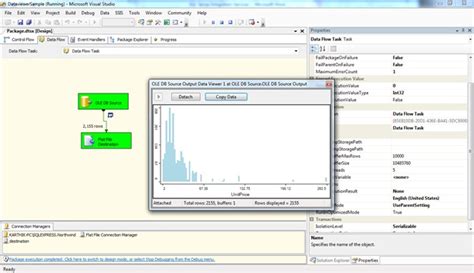 Sql Server Integration Services Ssis Data Viewers Histogram In Ssis