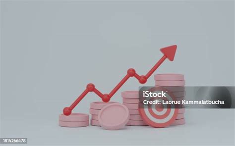 비즈니스 차트 그래픽 및 동전 스택 성장 막대 그래픽 상승 앞으로 달성 목표 3d 렌더링 그림입니다 3차원 형태에 대한 스톡