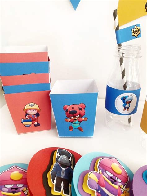 kit de fiesta cumpleaños brawl stars papelería temática