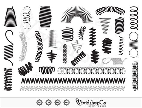 Coiled Spring Svg Coiled Svg Springs Svg Metal Spring Svg Clipart
