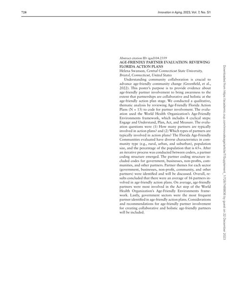 Pdf Age Friendly Partner Evaluation Reviewing Florida Action Plans