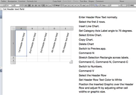 Can The Text In The Header Row Be Slanted Apple Community