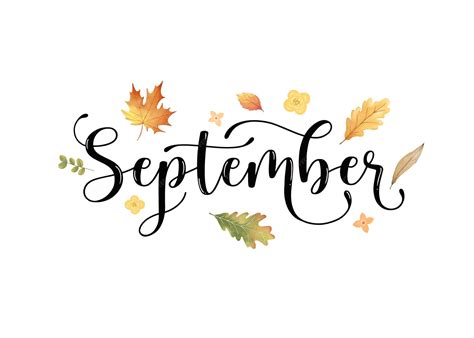 Tipografía De Letras Del Mes De Septiembre Dibujada A Mano Para Portada