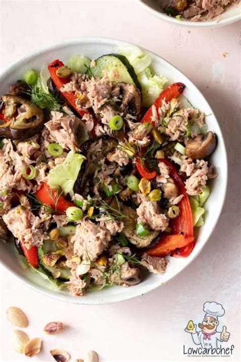 Salade Met Gegrilde Groenten En Tonijn Lowcarbchefnl