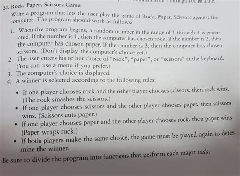 Solved Through 100 In A File 24 Rock Paper Scissors Chegg Com