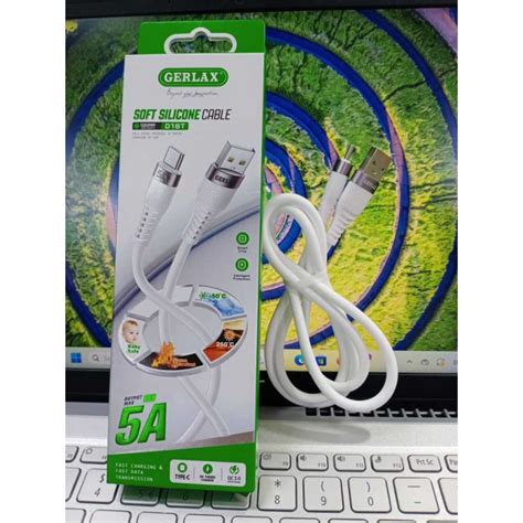 Gerlax Kabel Data 5a Fast Charging Bahan Soft Silicon Cable Usb Type C