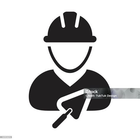 Trowel 벡터 남성 건설 빌더 계약자 사람 프로필 아바타와 일렉트로프 픽토그램 작업자 아이콘 건설 기계류에 대한 스톡 벡터 아트 및 기타 이미지 Istock