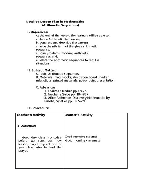 Detailed Lesson Plan Quilang Lizelle Detailed Lesson Plan In