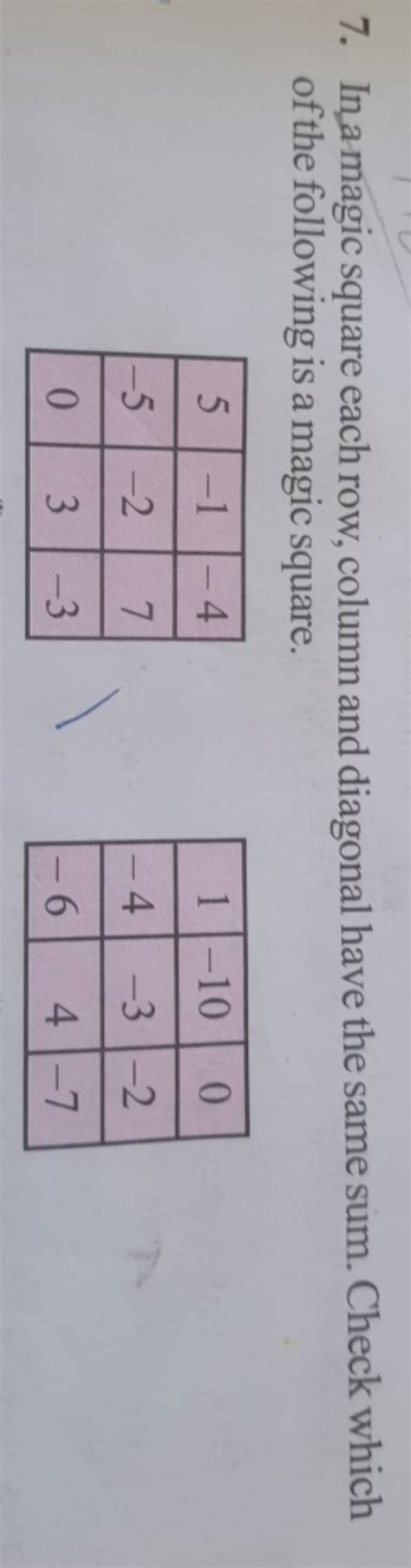 in a magic square each row column and diagonal have the same sum check