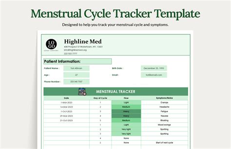 Womens Menstrual Cycle Calendar