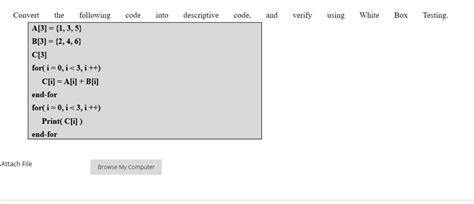 Solved Code Into Descriptive Code And Verify Using White