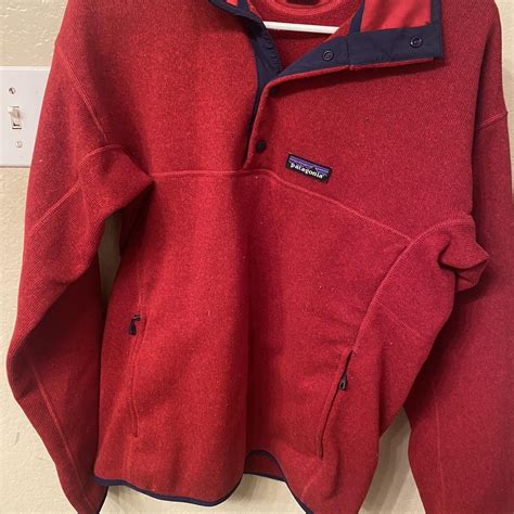 Small Red Patagonia Quarter Zip Crewneck Depop