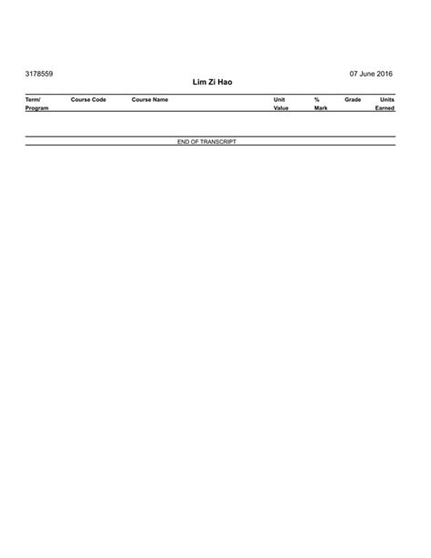 Uon Unofficial Transcript Pdf Physics Science
