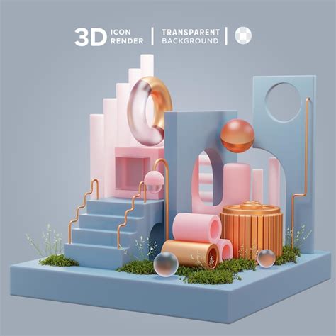 Premium Psd Psd Scene Abstract 3d Illustrartion
