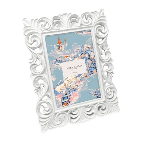 Laura Ashley 4x6 White Vintage Inspired Resin Scroll