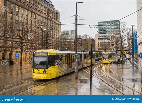 Trams Pass Each Other On The Great Orme Tramway Editorial Photo