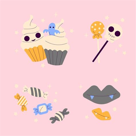 Free Vector Flat Candy Elements Collection For Halloween Celebration