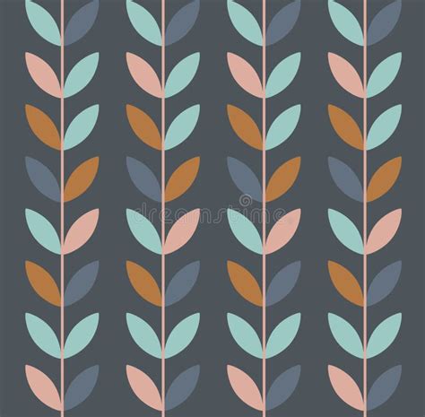 Vector Illustration Of Geometric Leaves Seamless Pattern Stock Vector