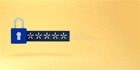 3d Lock And Password Field Password Protected Secure Login Concept Stock Illustration