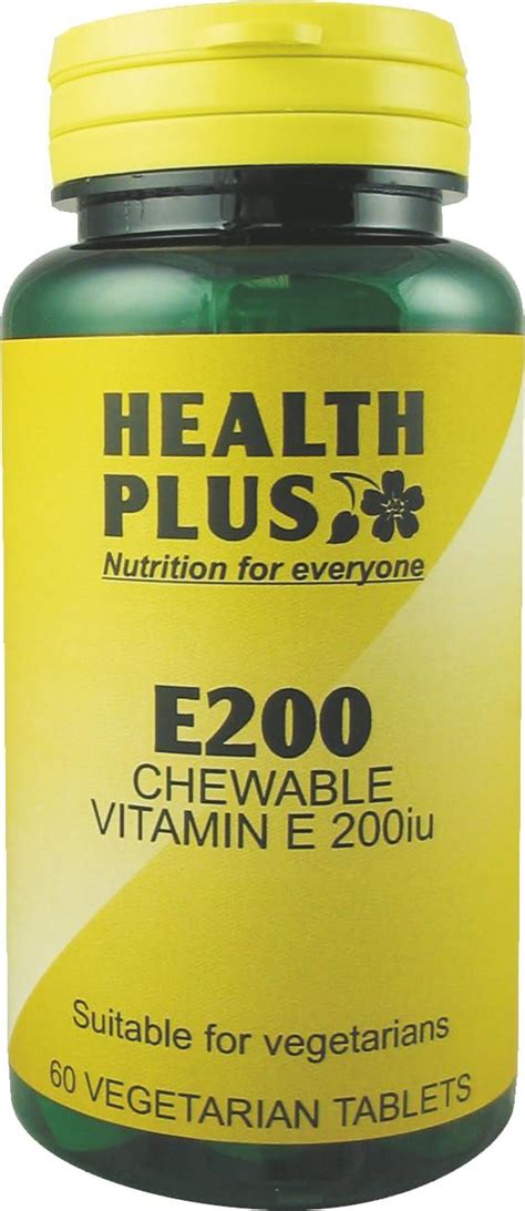 Health Plus E200 Chewable Vitamin E Supplement 60 Tablets Supports