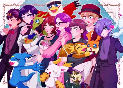 Armadimon Hawkmon Hida Iori Ichijouji Ken Inoue Miyako Motomiya Daisuke Owada Rui Patamon