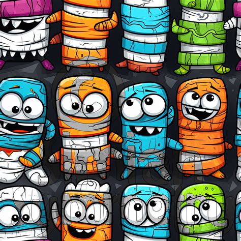 Mummy Wraps Digital Paper Instant Download Seamless Etsy