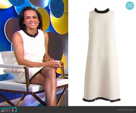 Wornontv Linseys White Ruffle Trim Dress On Good Morning America Linsey Davis Clothes And