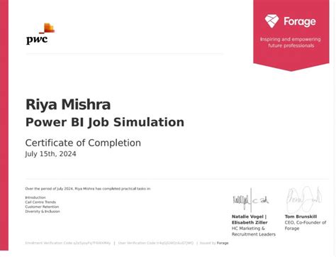 Riya Mishra On Linkedin Pwc Forage Completioncertificate