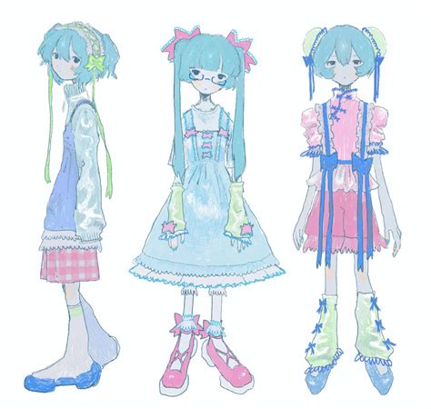 Safebooru 1girl Alternate Costume Arm Warmers Blue Hair Double Bun Dress Fashion Glasses Hair