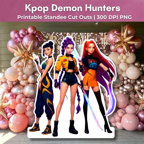 Printable Kpop Standee Cut Outs Kpop Demon Hunter Party Huntrix