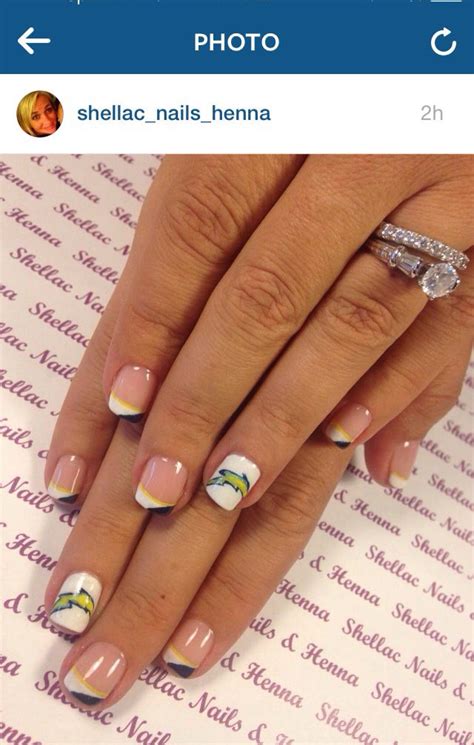 San Diego Chargers Nails Shellac Nails Autumn Nails Nail Designs