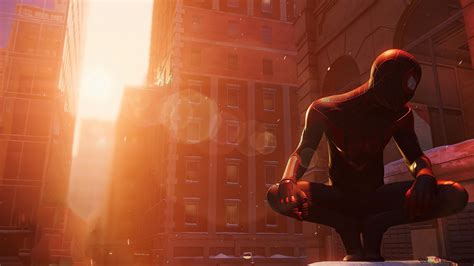Spider Man Is Presented In Frount Of Beautiful Sunset 4k Wallpaper Download